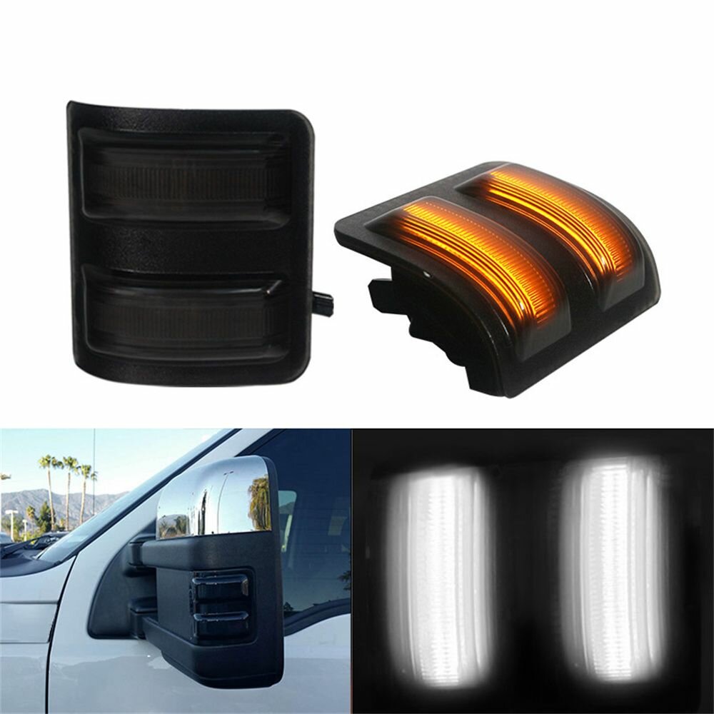 Габаритные Огни Бокового Зеркала с Дымчатыми Линзами LED Для Ford 2008-2016 F250 F350 F450