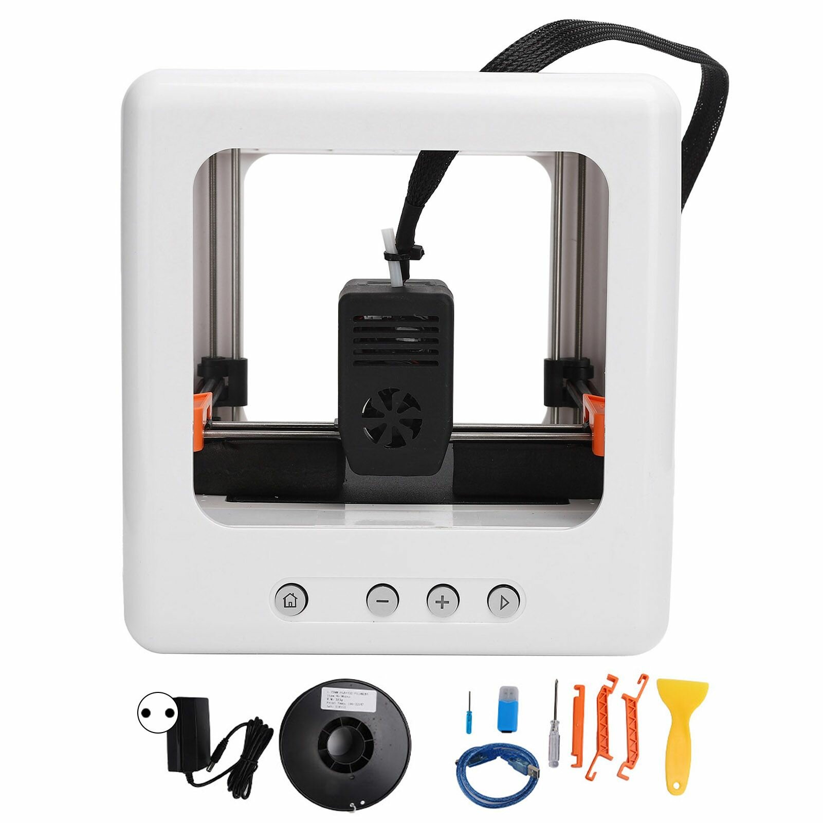 Белый мини-3D-принтер, 90 110 110 мм, Windows/OSX, 110-240 В, EU-разъём