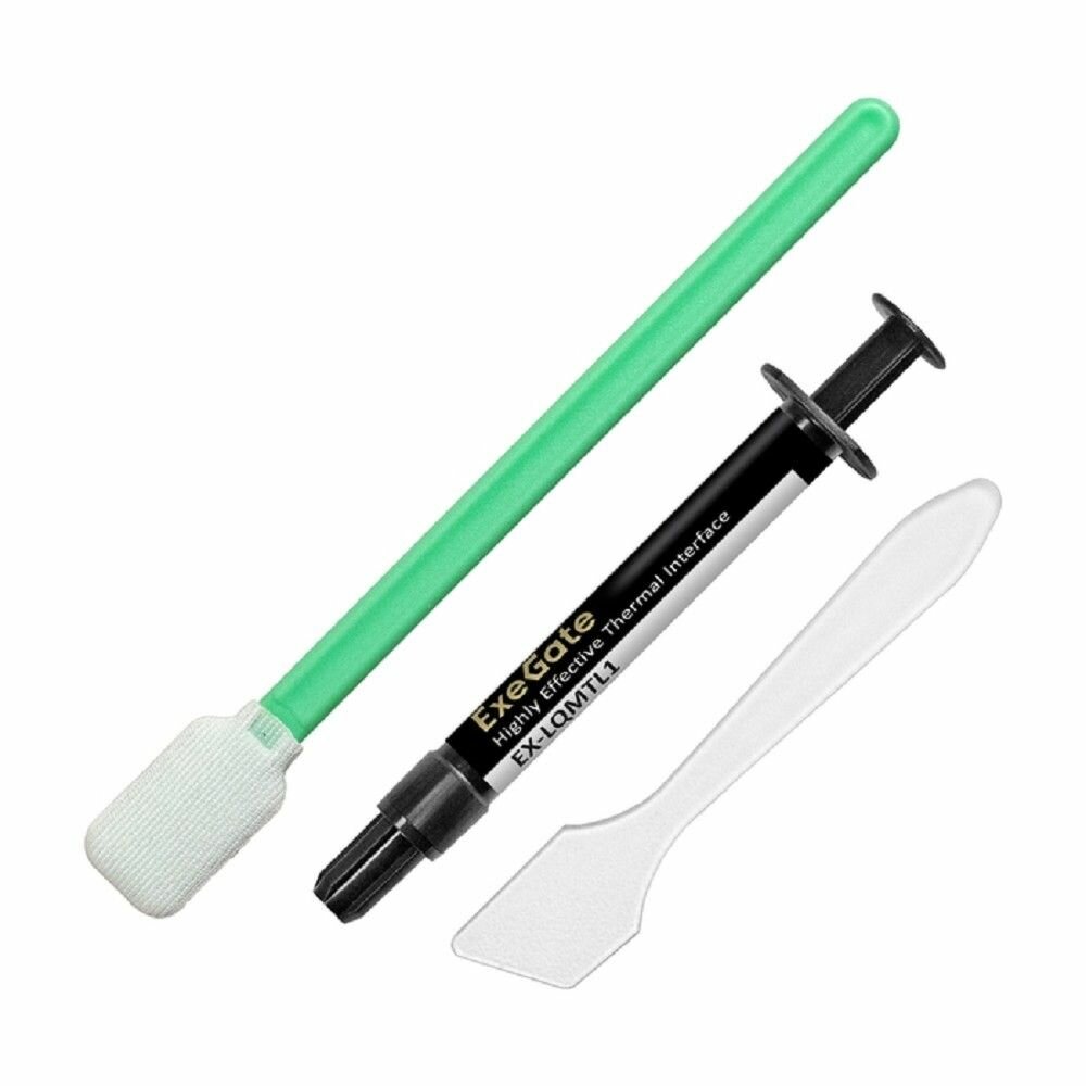 EXEGATE Термопаста EX296094RUS Жидкий металл EX - LQMTL1 79 Вт м К , 1г, шприц с лопаткой