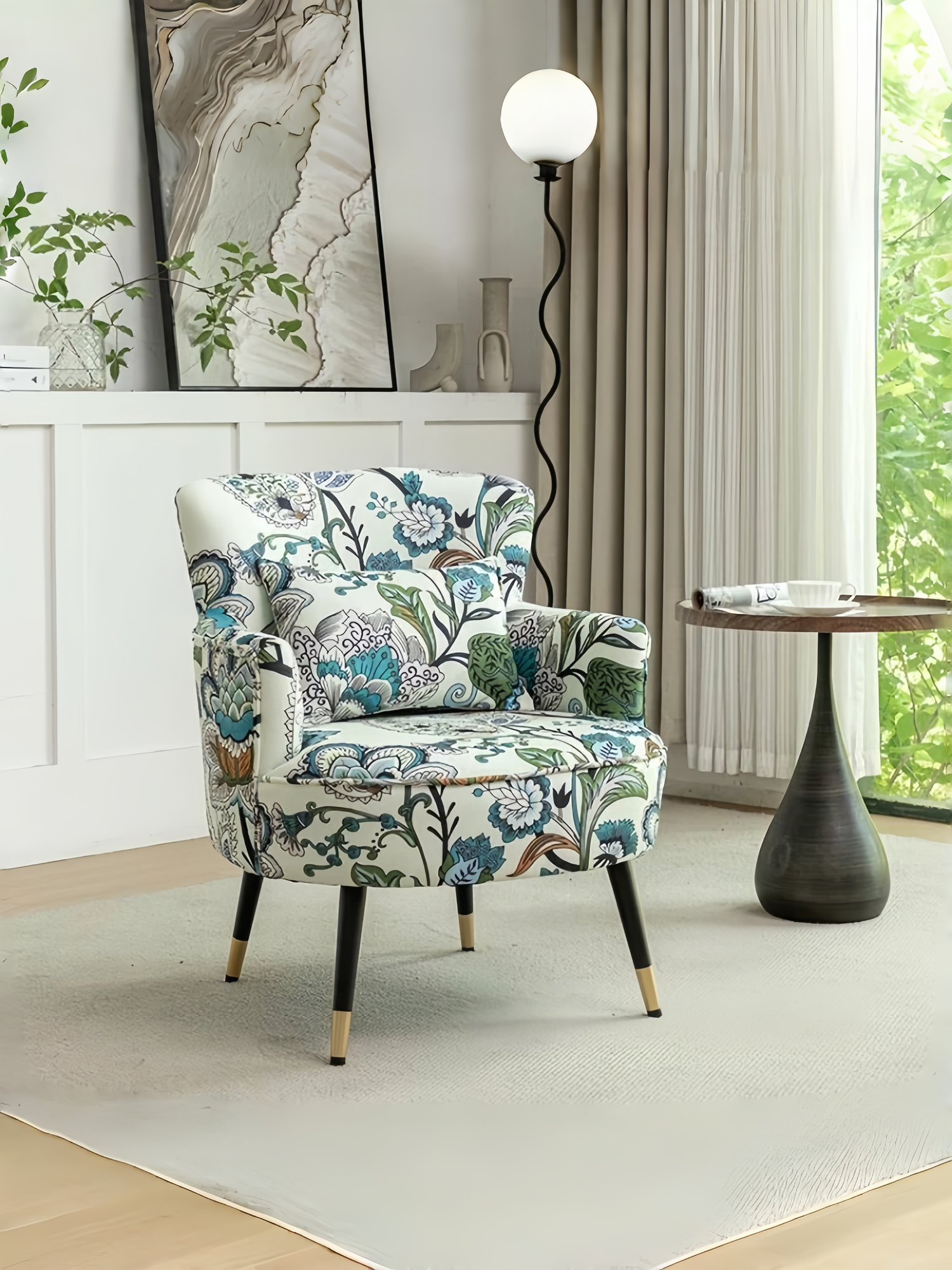 Кресло "Арт-деко", жаккард, деревянная основа, максимальная нагрузка 200кг,