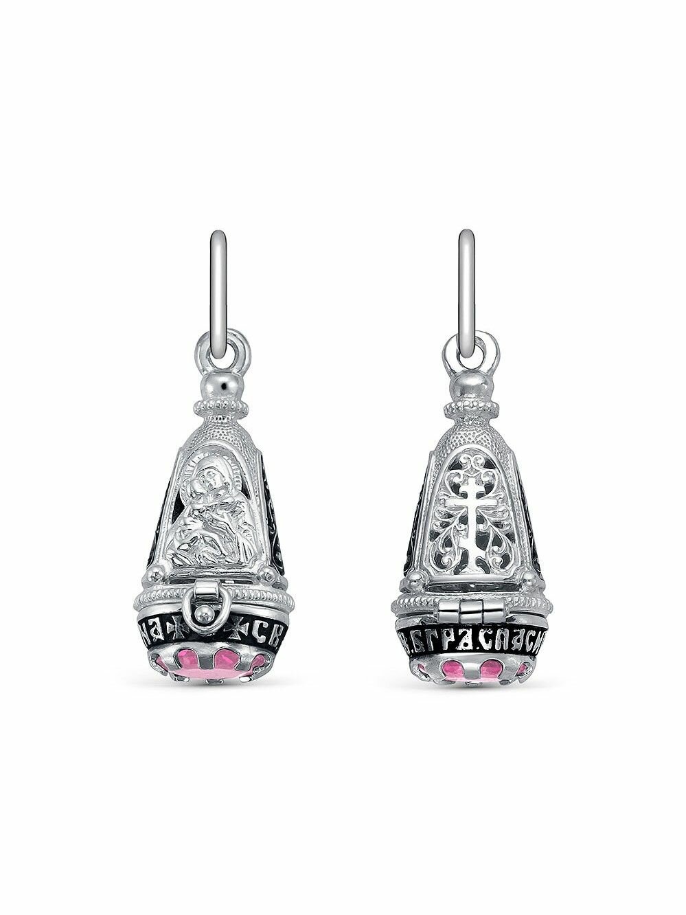 Подвеска, серебро, 925 проба, чернение, фианит