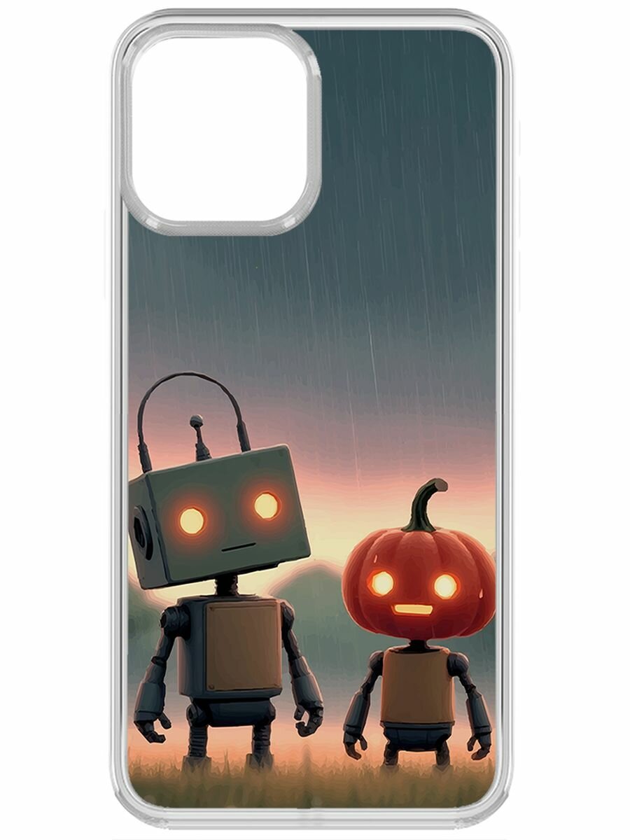 Чехол Krutoff "Clear Case Кенты", для iPhone 13, силикон, защита от механических воздействий