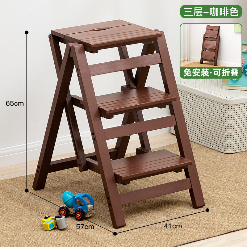 Лестница из массива дерева, складная лестница для дома, внутренняя лестница, табурет, может использоваться как стул, многофункциональная лестница двойного назначения, ступенчатая лестница