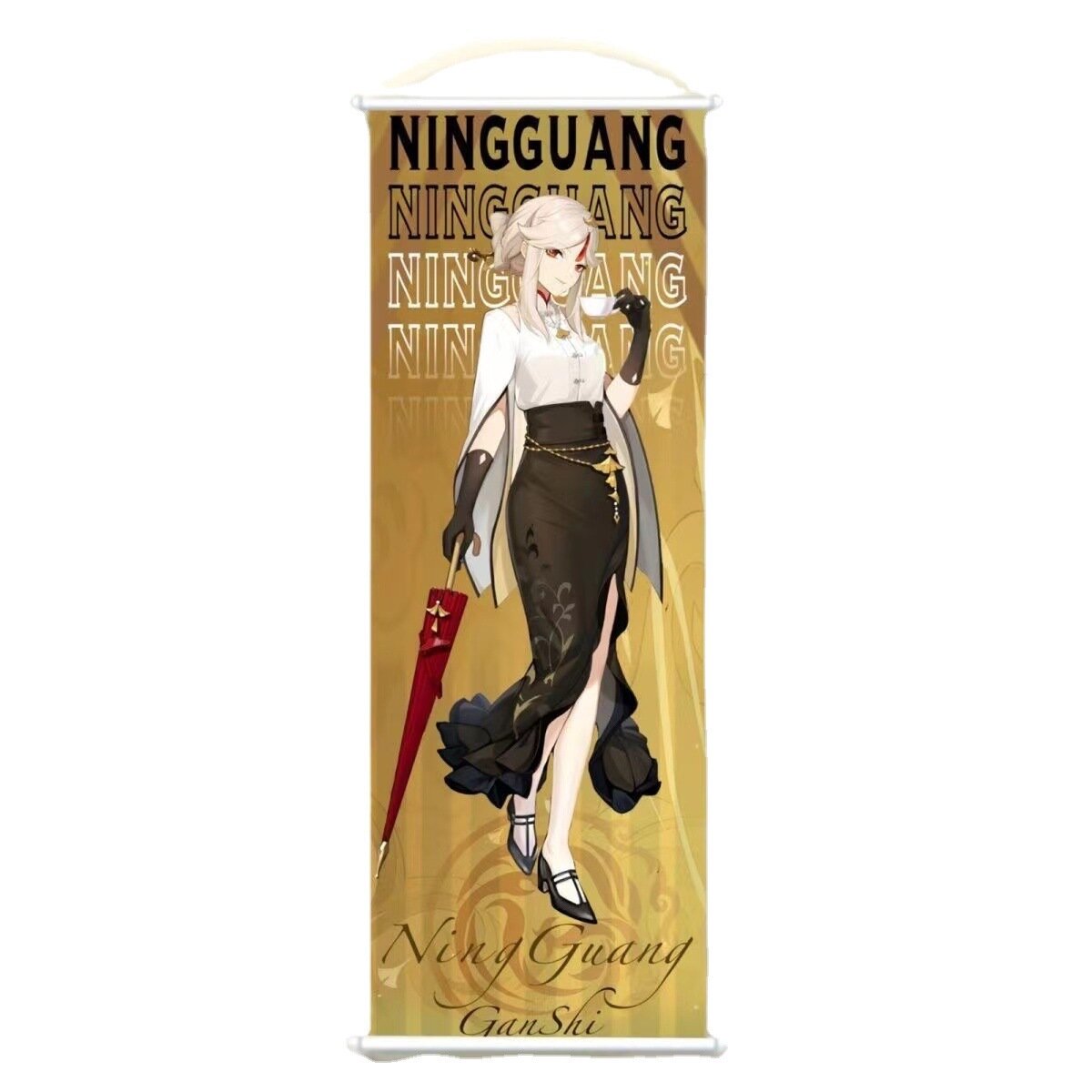 Постеры Арт Принты Genshins Impacts Ningguang Арт Постер Настенные Постеры для Дома Гостиная Спальня 70x25 см