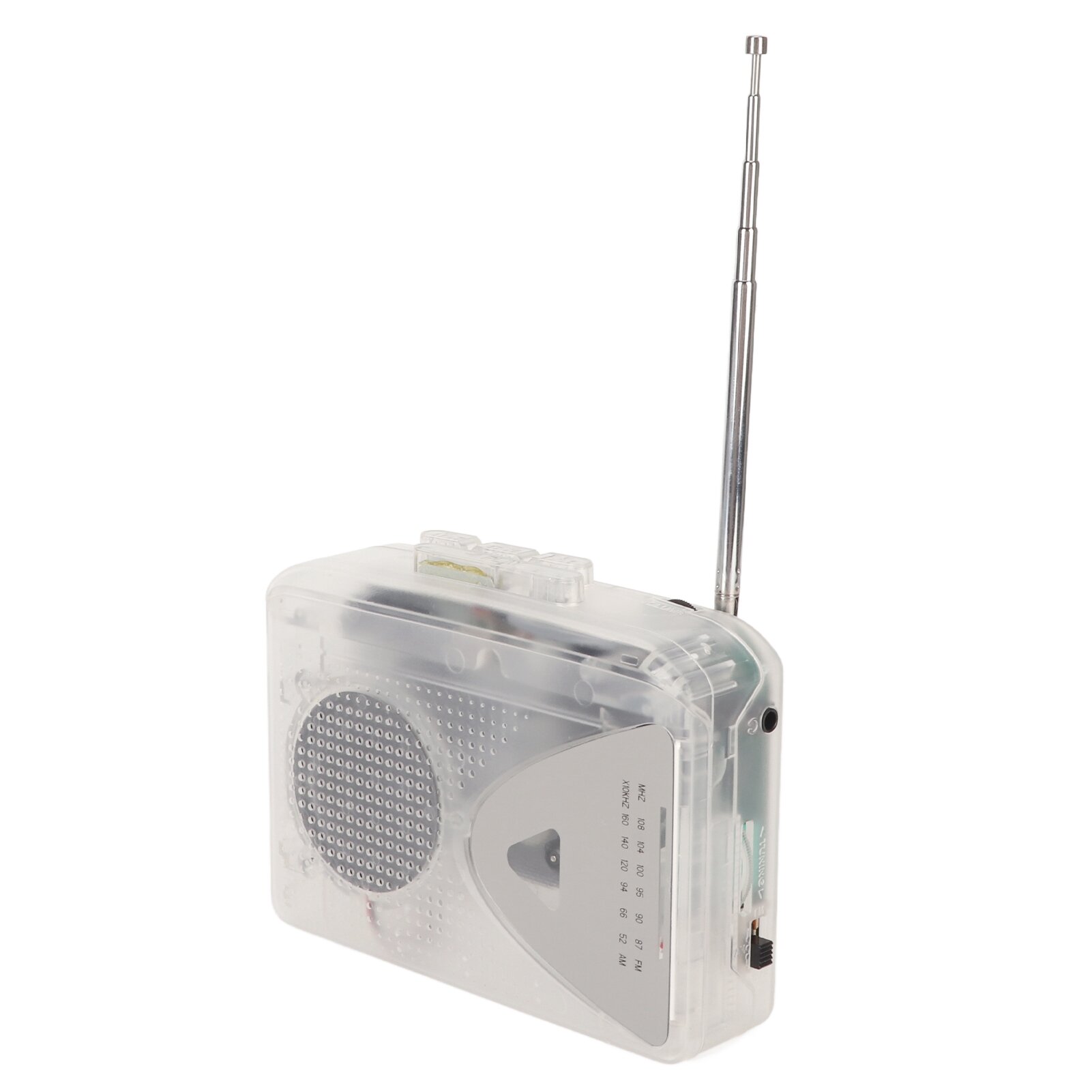 Портативный кассетный плеер радио AM стерео с разъемом 3.5мм и динамиком для повседневного использования, материал ABS, 87‑108МГц, AM 520‑1600КГц, питание 2 батарейки AA (не в комплекте) и USB, в комплект входят 1 кассетный плеер, 1 кабель для