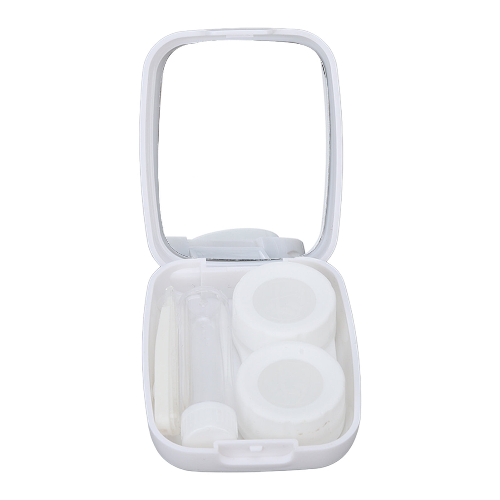 Portable Contact Lens Box Kit Cute Little Duck Case Dustproof Travel for Woman White