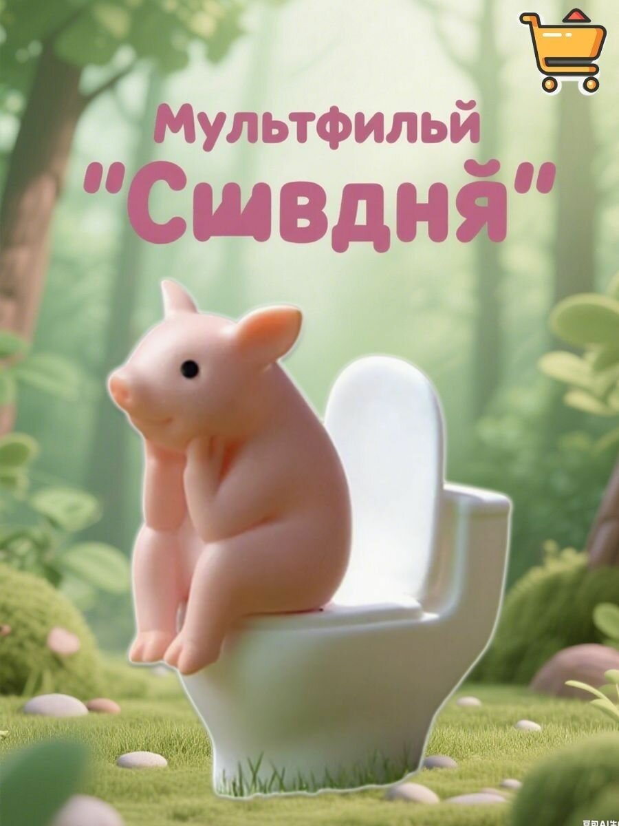 Статуэтка ростовая "Свинья", высота 7 см, PET-G пластик, 1 шт