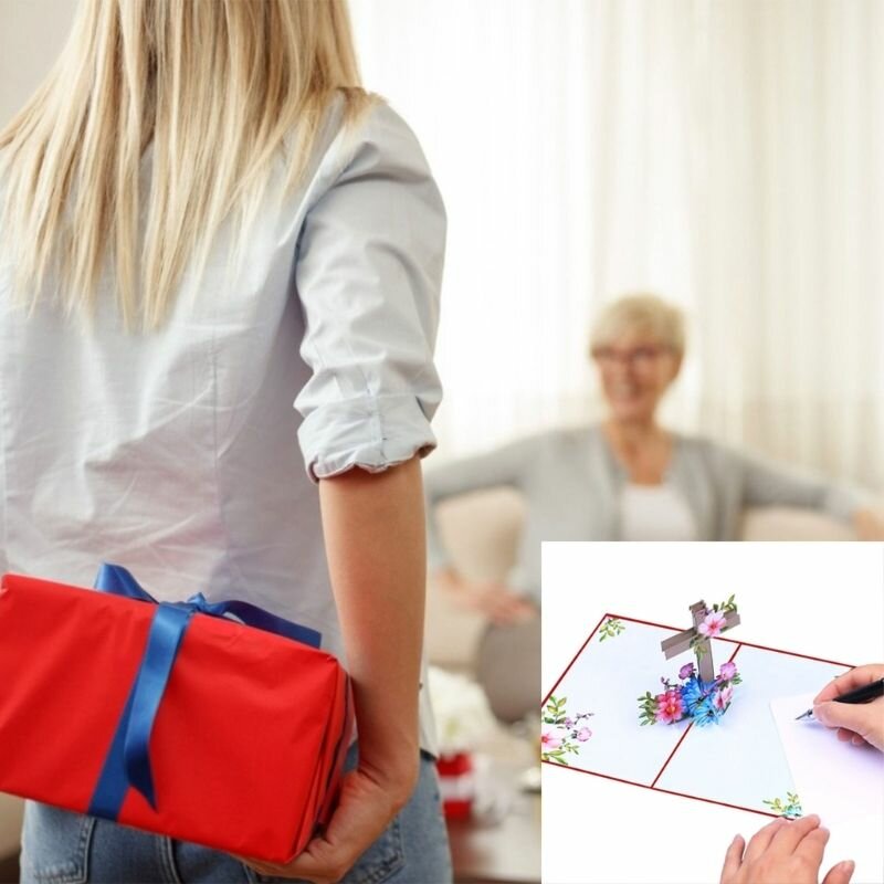 Трехмерная поздравительная открытка с перекрестным цветком