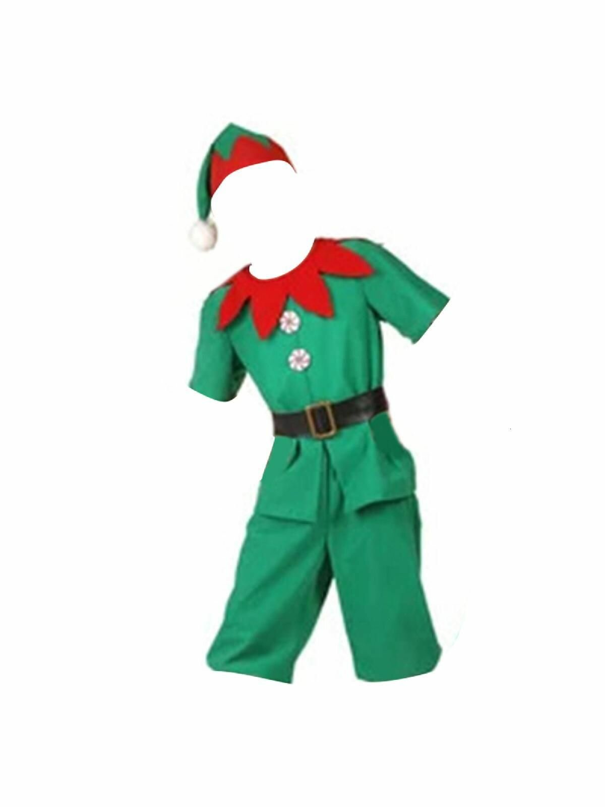Костюм рождественского эльфа для взрослых и детей, самец - 130