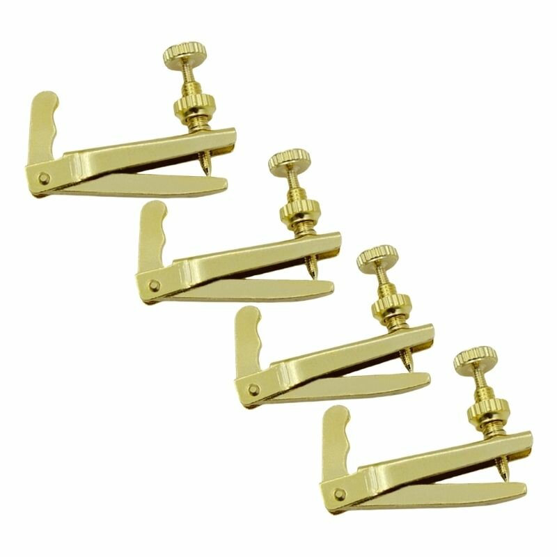 4 скрипки тонкой настройки металл черное золото 3/4/4/1/2 Металлик серебристо-золотой