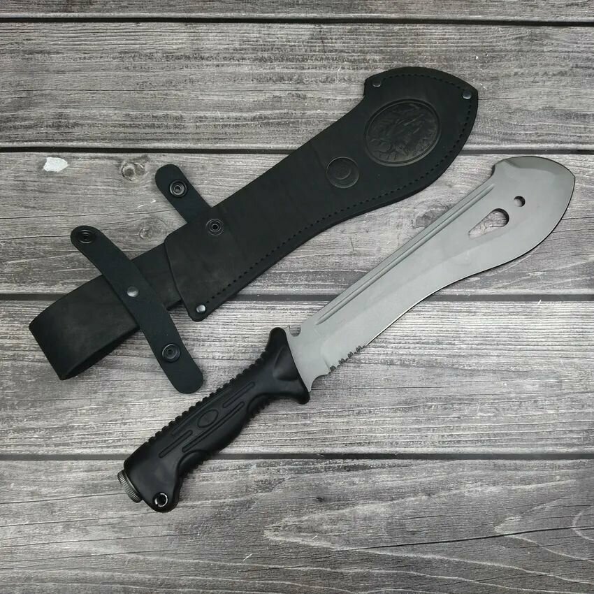 Мачете-1, сталь 65х13, рукоять эластрон, цельнометаллический, ножны из натуральной кожи, Официальный магазин производителя Мастерская Семина