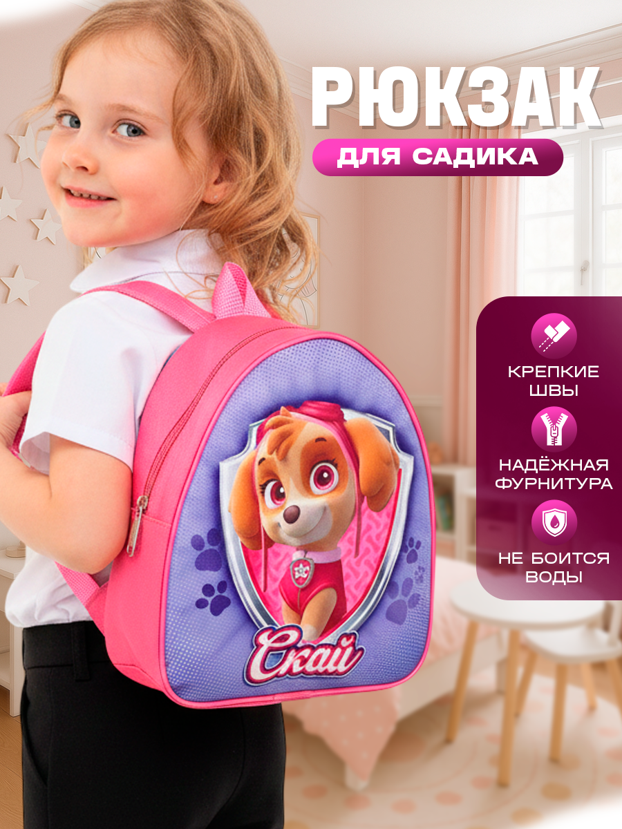 Рюкзак детский для девочек Щенячий патруль Скай, дошкольный, размер 23 х 21 х 10 см