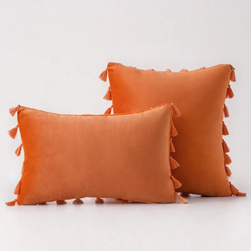 Декоративная наволочка 100% полиэстер желтый 30x50cm 1pcs cover, Tassel orange