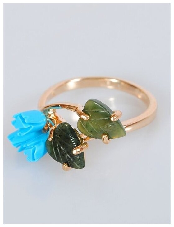 Кольцо, нефрит, бирюза