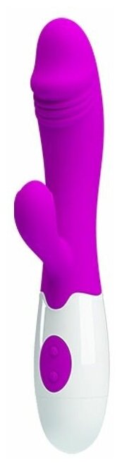 Лиловый вибратор Snappy с клиторальным отростком - 19,5 см, Baile, силикон, лиловый