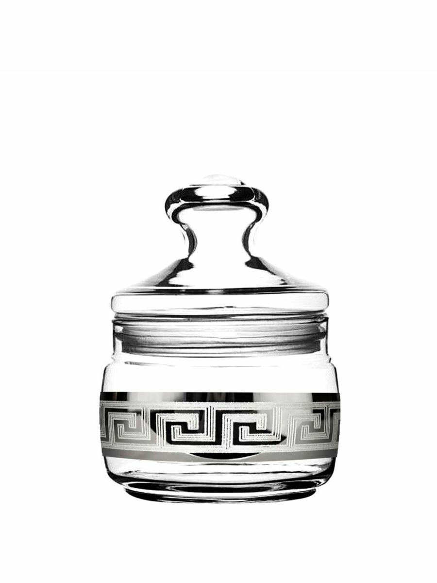 Банка стеклянная с крышкой для хранения сыпучих PROMSIZ "Греческий узор", 500 мл