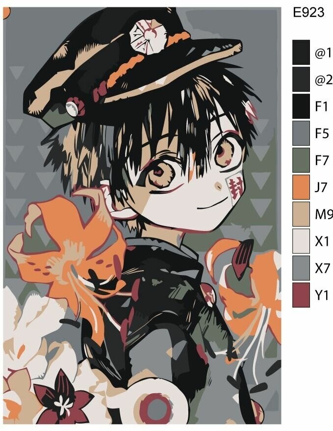 Детская Картина по номерам E923 "Аниме туалетный мальчик Ханако" 20x30