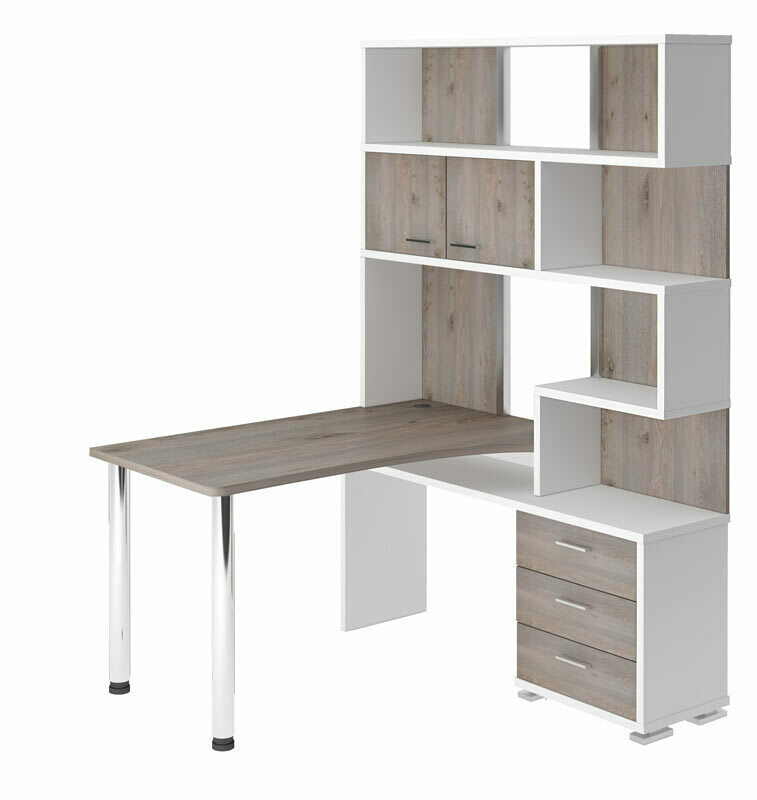 Стол компьютерный Мэрдэс СР-420/130 Белый/Нельсон/Нельсон Правосторонний