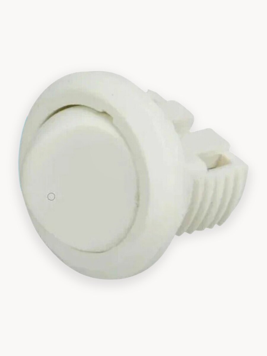 Выключатель одноклавишный, кнопочный, мебельный врезной, d21мм, 5А, GLS, белый, 1 шт.