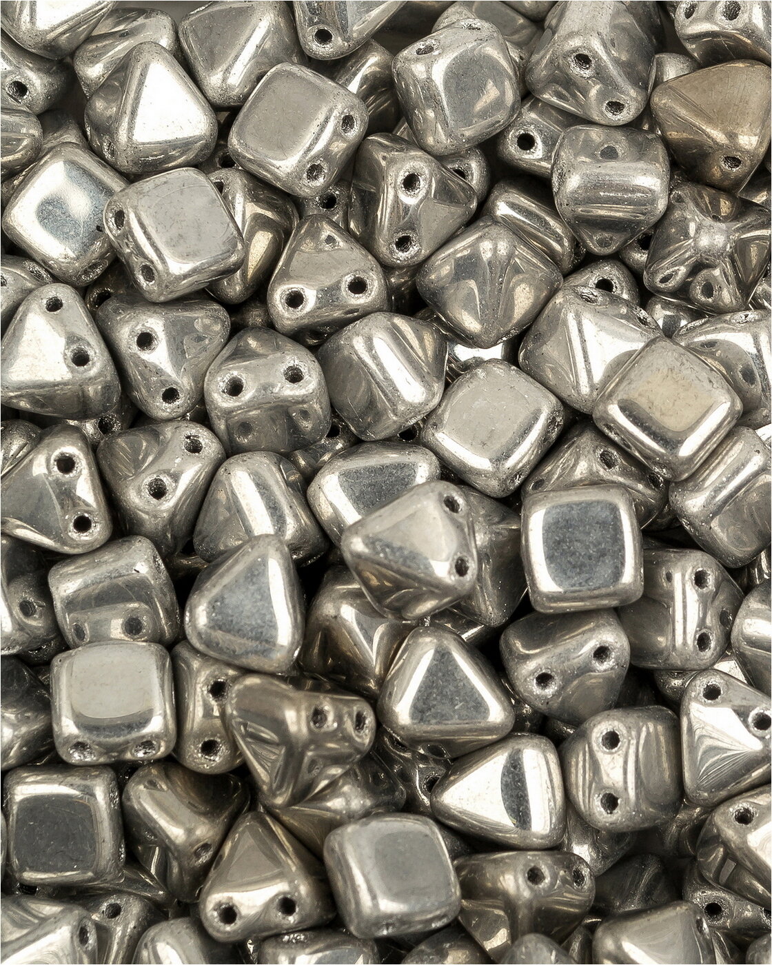 Стеклянные чешские бусины с двумя отверстиями, Pyramid beads 2-hole, 6 мм, цвет Crystal Labrador Full, 20 шт.