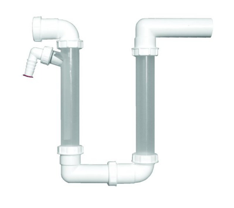 HL 136.2 Сифон с уплотнением DN40 горизонтальный, с прозрачными патрубками