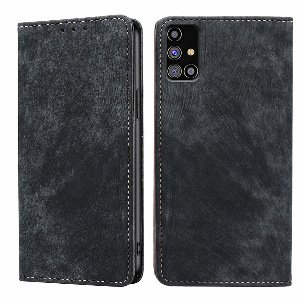 Чехол-книжка MyPads для Samsung Galaxy M31s (SM-M317F) / Самсунг М31s мягкое прикосновение (черный)