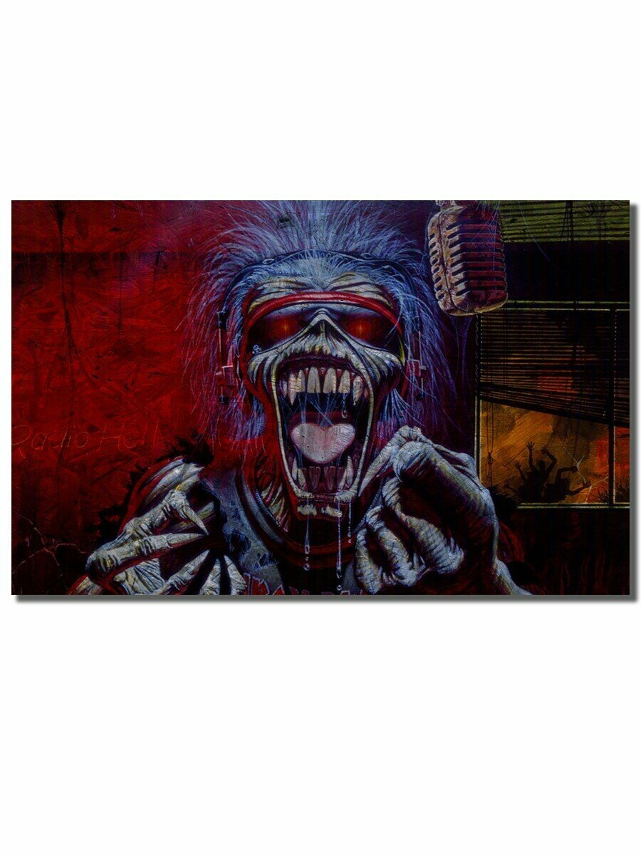 Картина интерьерная на рельефной доске, рисунок музыка iron maiden айрон мэйден - 5396 Г
