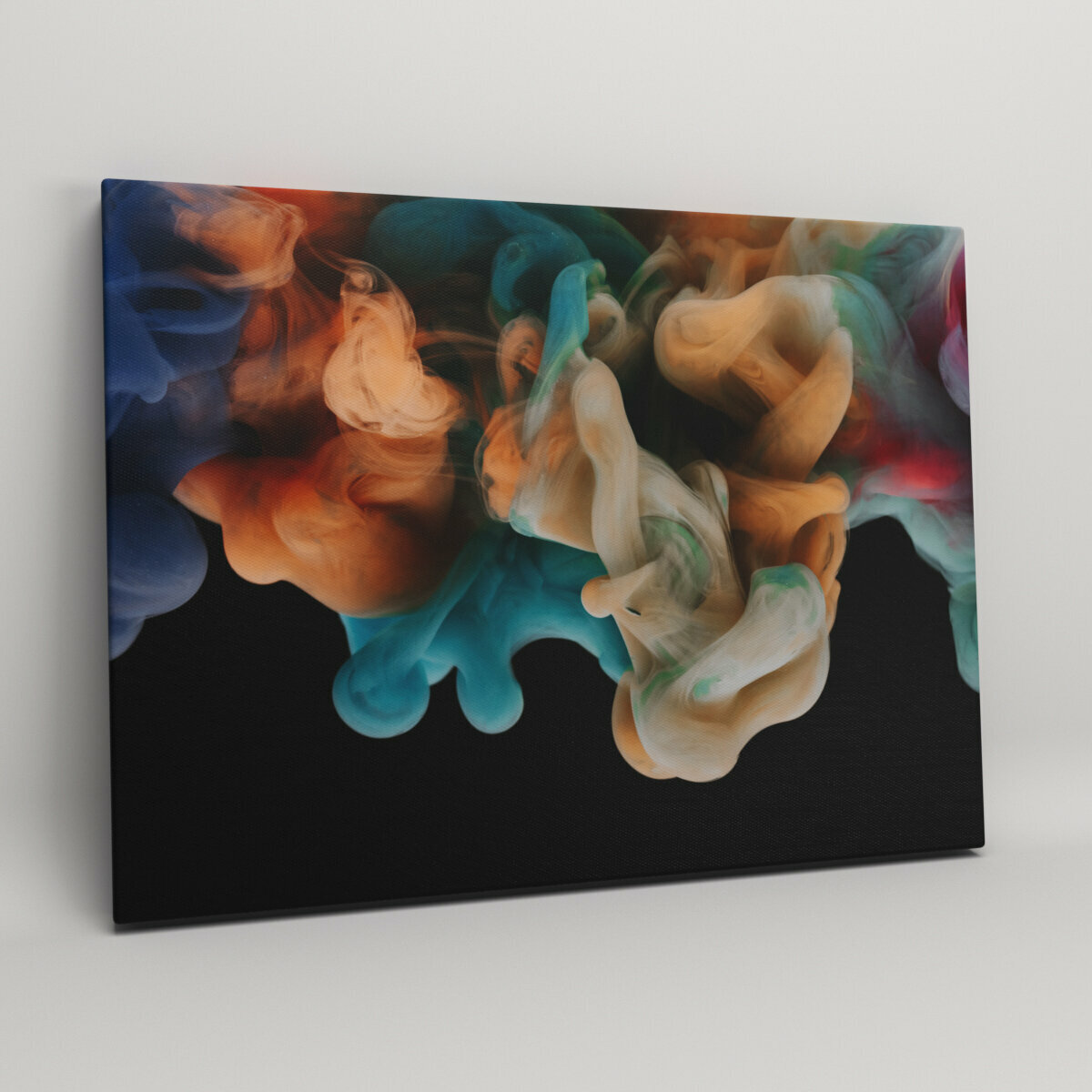 Картина на холсте (интерьерный постер) "Клубы краски в воде №2" абстракция, с деревянным подрамником, размер 60x45 см