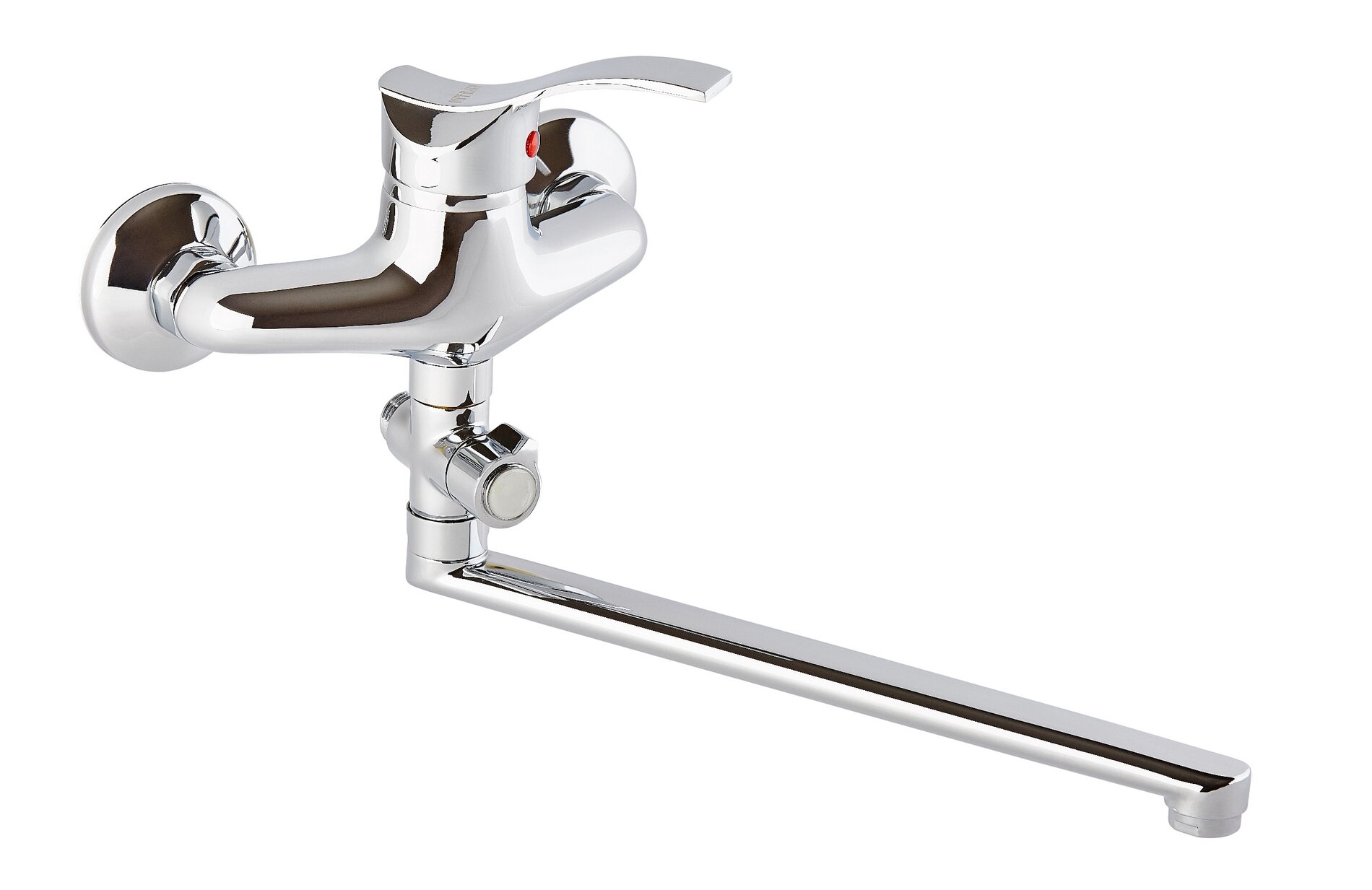 Смеситель Оптима OB2102, для ванны, с длинным изливом, латунь, хром