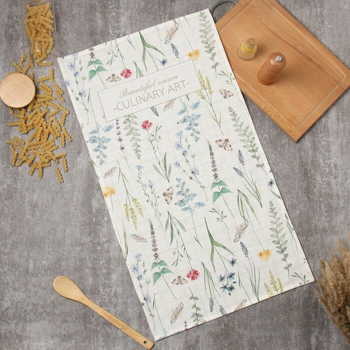 Полотенце "Этель" Wild flowers 40х73 см, 100% хл, саржа 190 гр/м2, 10226808