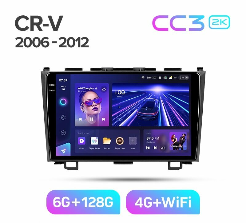 Магнитола TEYES HONDA CR-V 2006-2012 г. CC3 2K 6/128ГБ