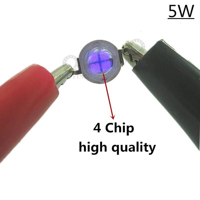 5 шт. высокомощные ультрафиолетовые светодиоды QINGYING 5W 365-430nm 390nm-395nm