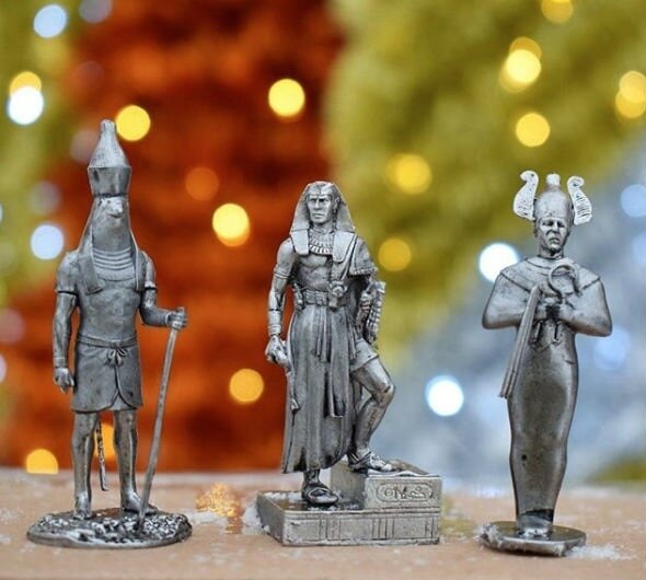 Оловянный набор солдатиков Древние Боги Египта и фараоны 54 мм масштаб (6-7 см высота)