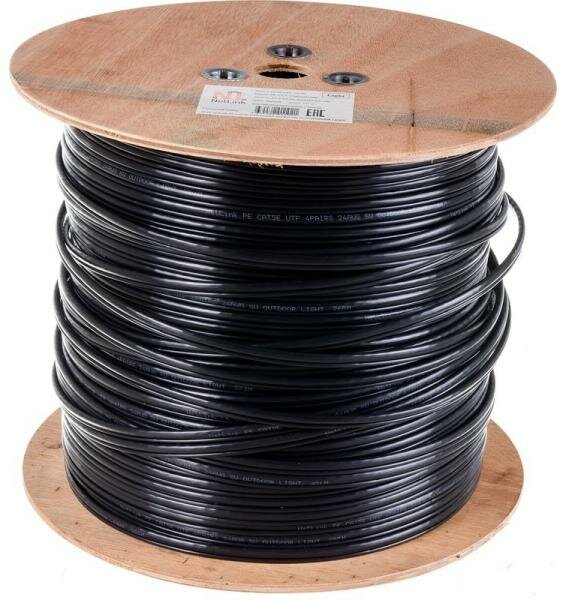 Netlink Кабель с одножильным тросом омедненный NL-CCA UTP 4PR 24 AWG CAT5е 305м внешний УТ-00000566