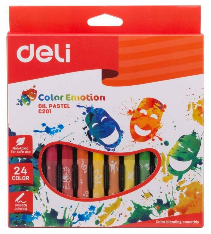 Масляная пастель Deli EC20120 Color Emotion шестигранные 24цв. картон. кор./европод.