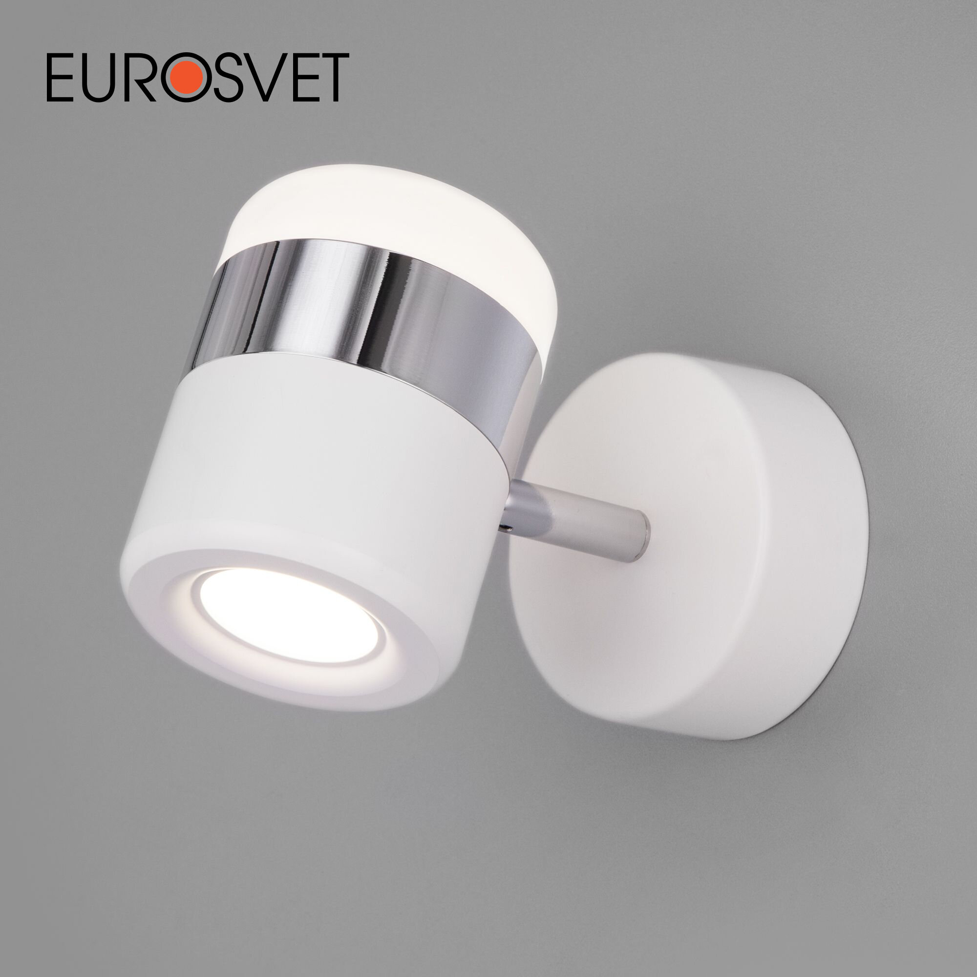 Спот / Настенный светодиодный светильник Eurosvet Oskar 20165/1 LED, 9 Вт, 4200 К, цвет хром / белый