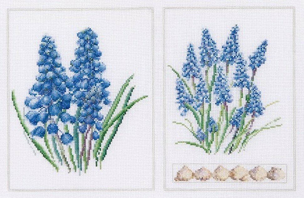 Набор для вышивания Thea Gouverneur #443 Muscari Panel (Панель Мускари), Счетный крест, 33 x 22 см