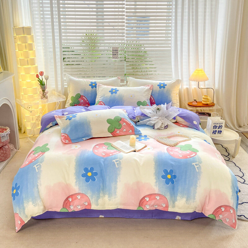 Комплект постельного белья "Fresh Ins Wind Twill", с принтом, из химического волокна, 4 предмета