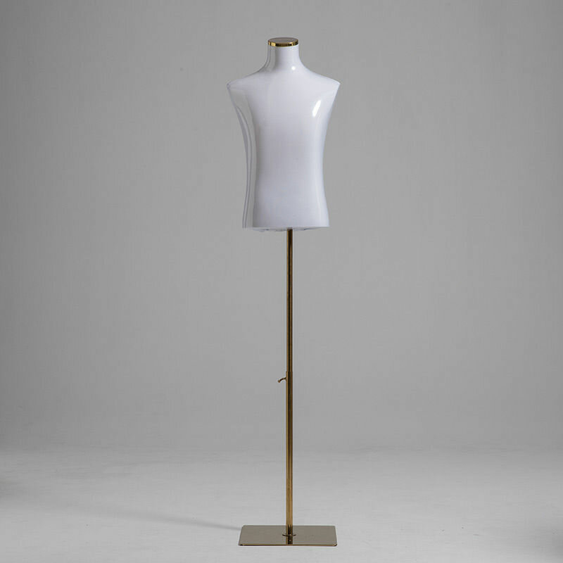 Манекен для верхней части тела "Мужской", черно-белый, с квадратной пластиной