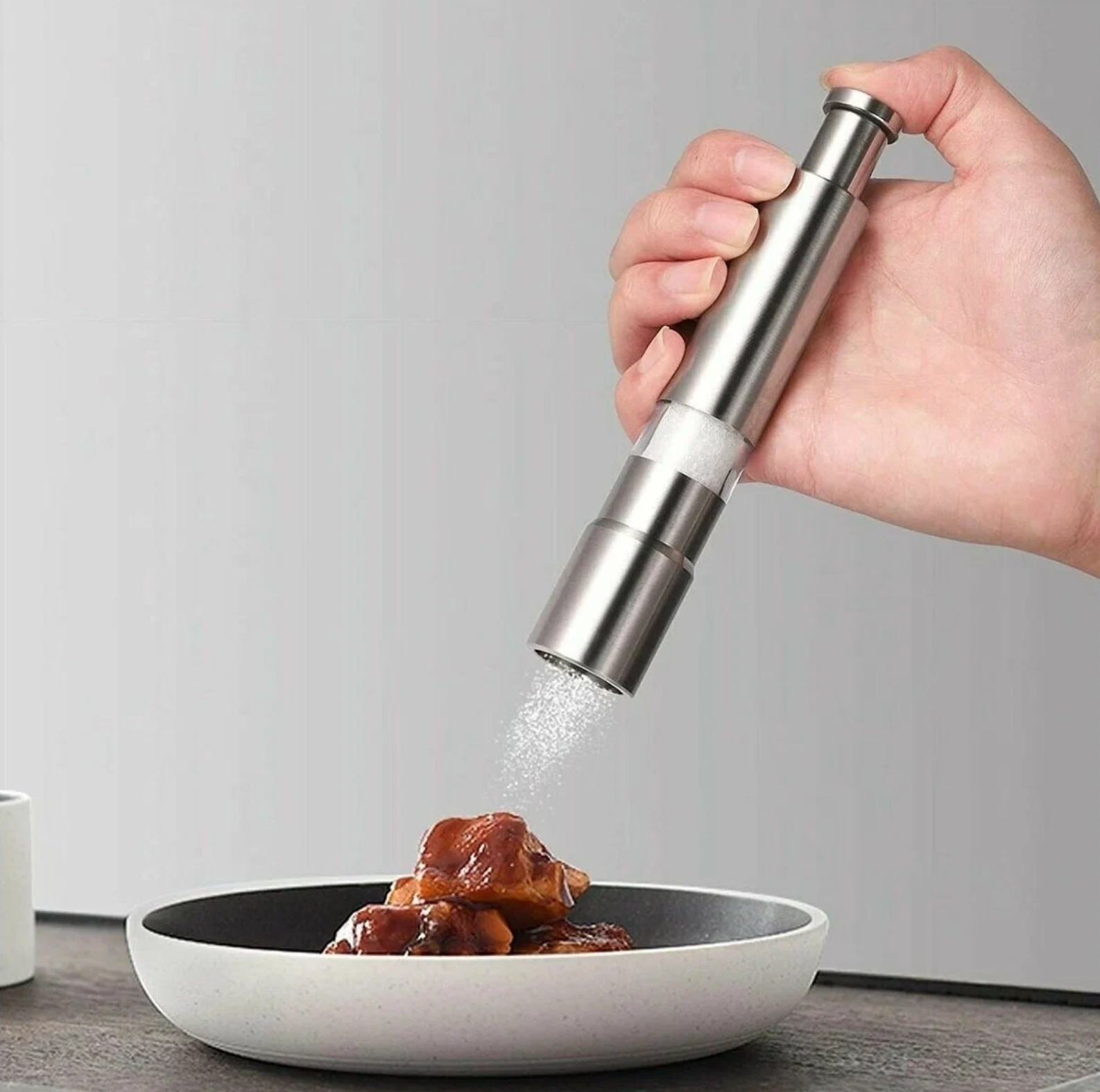 Мельница для специй стекло/металл, серебристый, мелкий помол