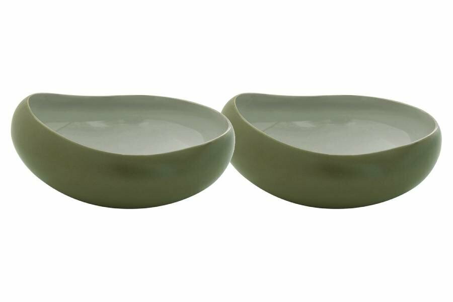 Набор 2 тарелки суповых Organica, зелёная, 19 см, 1 л (Easy Life)