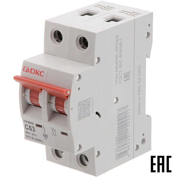 Автоматический выключатель YON max MD63S-2PC63 63А/2п/ 4,5кА на Din-рейку ДКС