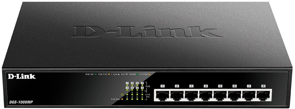 Коммутатор D-Link DGS-1008MP/B1A — фото 1