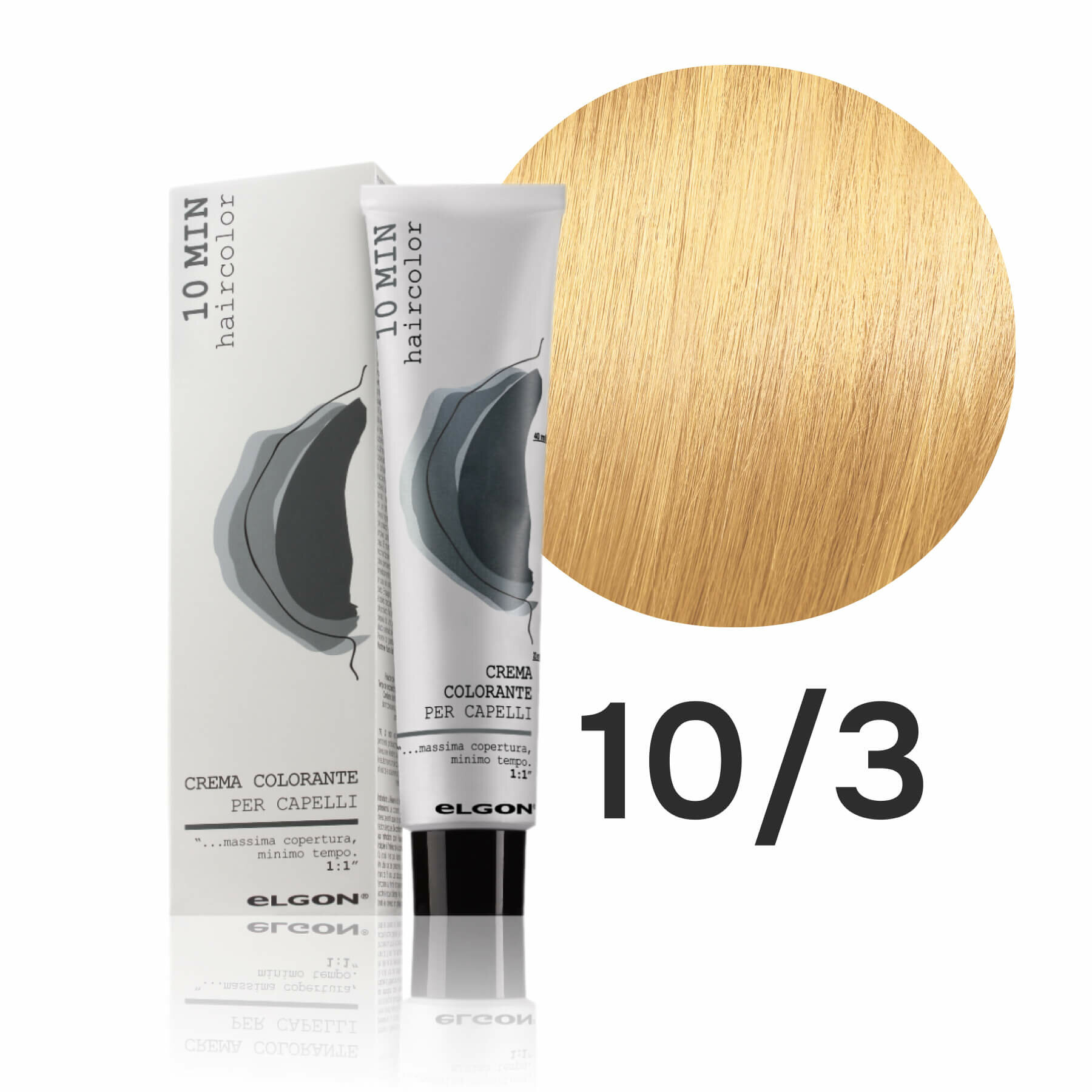 Крем - краска для волос профессиональная Elgon «10 Min» 10/3 Светлый блонд Золотистый 60 мл