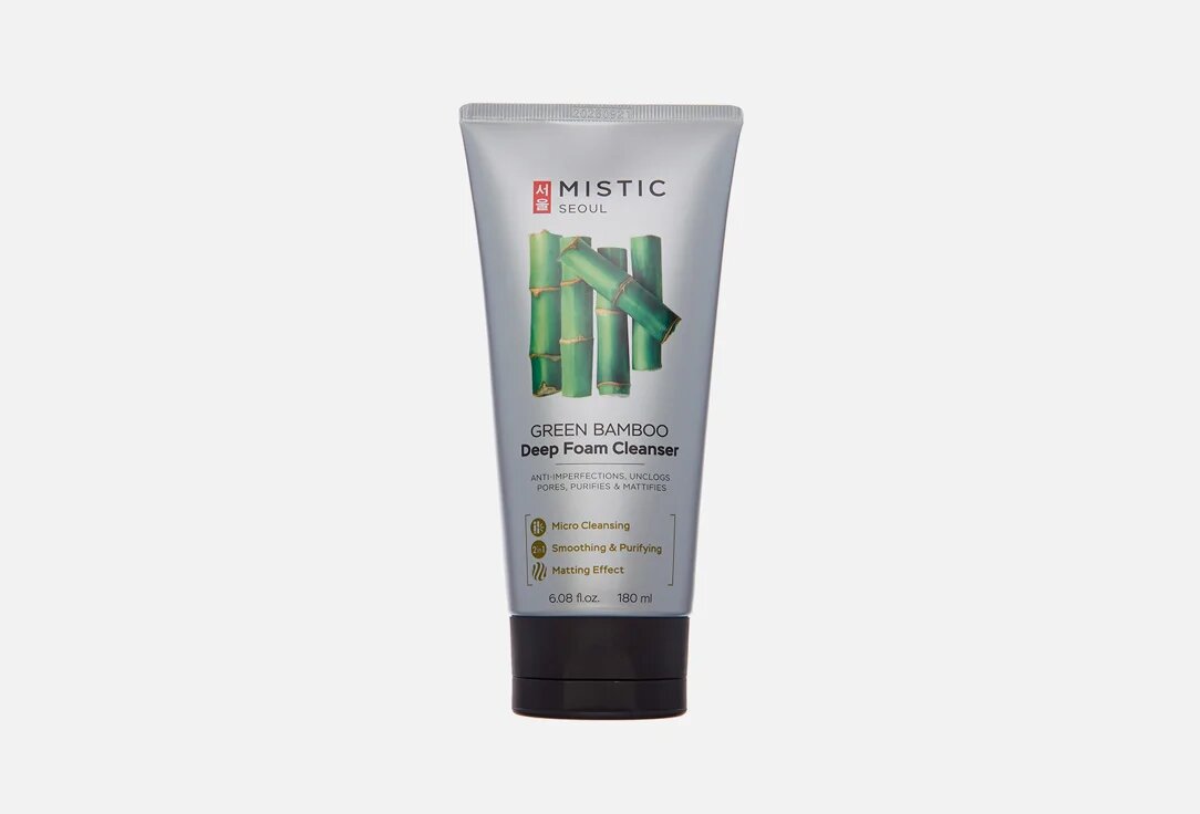 Пенка очищающая MISTIC "Green bamboo", для лица, для умывания, 180мл