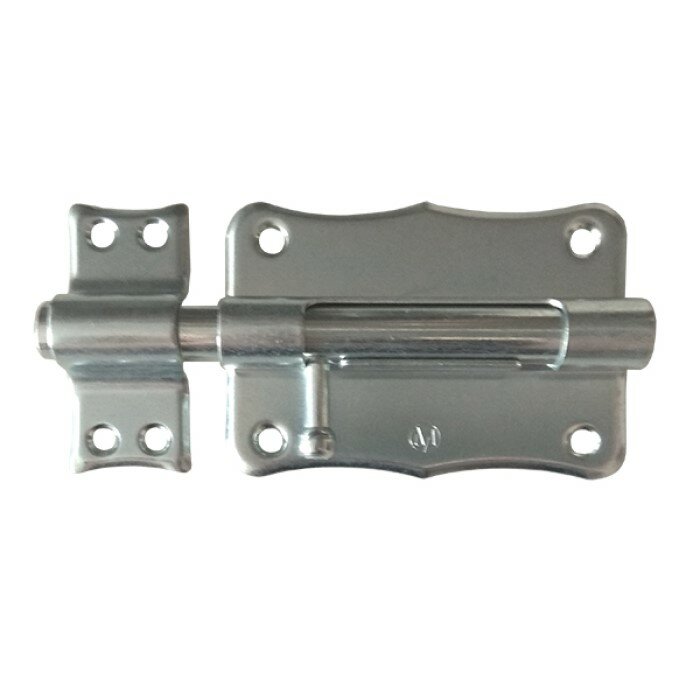 Задвижка дверная Кунгур ЗТ2-100, накладная, корпус 50х48 мм, круглый ригель, цинк (29283)