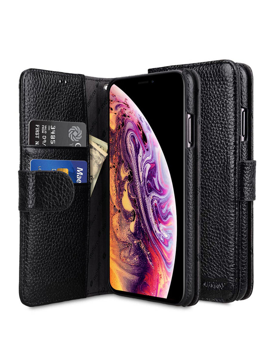 Кожаный чехол книжка Melkco для Apple iPhone 12/12 Pro (6.1") - Wallet Book Type, черный