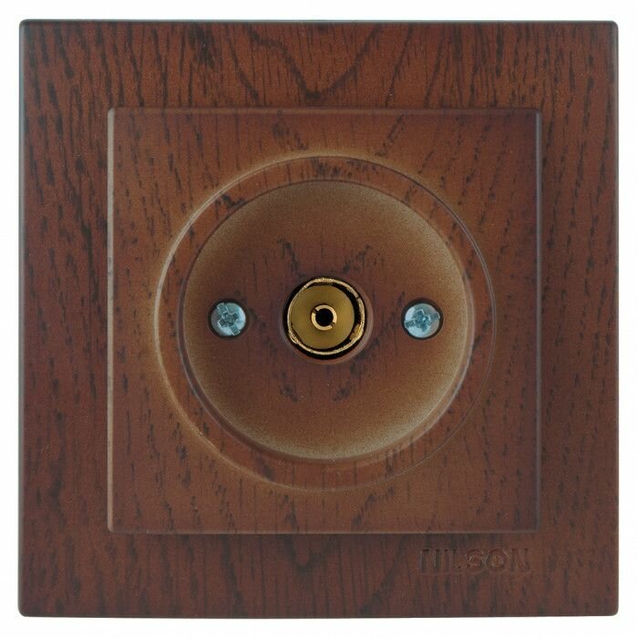 Розетка Nilson TOURAN 24271029, скрытая, влагостойкая, IP20, цвет орех