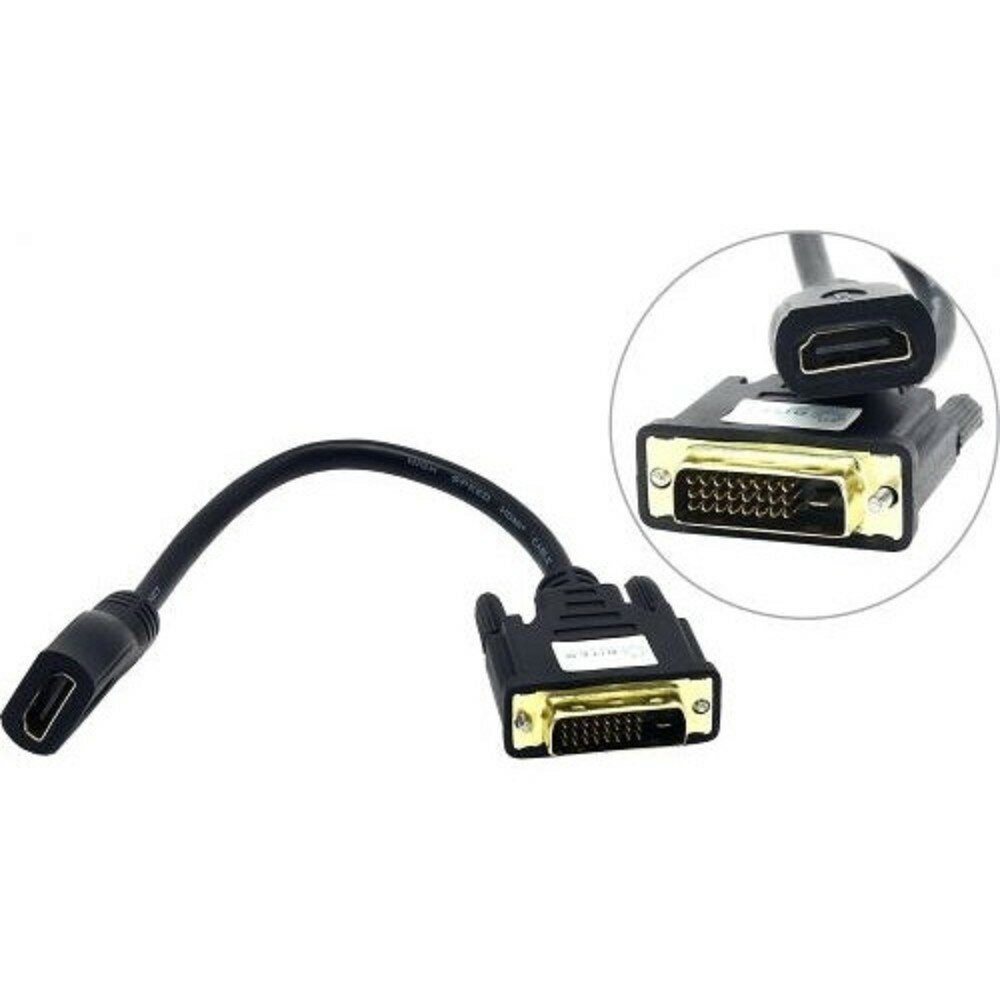 5bites переходник BC-HDF2DVI Кабель- Адаптер DVI 24+1 M HDMI F, зол. разъемы