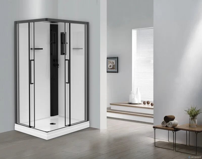 Душевая кабина Esbano Muse ESM-129CKR (Left) ESKM129CKRL 120x90x215 см R, с крышей, низкий поддон, профиль черный матовый, стекло прозрачное